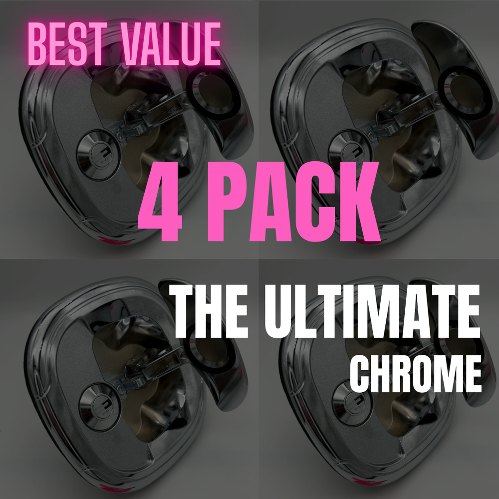 4 Pack ULTIMATE Whale Tail Locks Chrome | TALON High Security, Keyed Alike